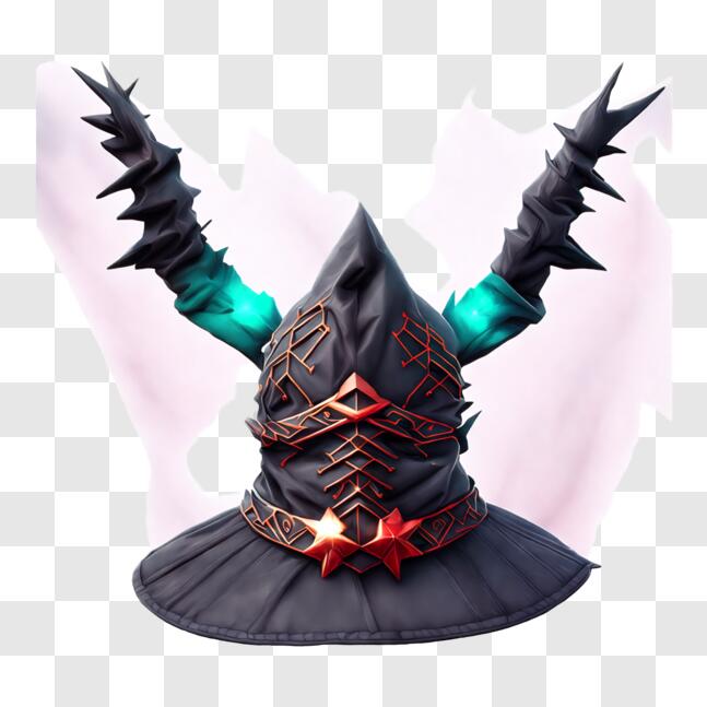 Download Black Hat with Horns and Green Lights for Fortnite PNGs Online ...