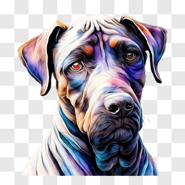 Download Colorful Dog Face Painting - Pet Portraits Collection PNGs ...