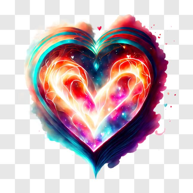 Download Colorful Abstract Heart Artwork PNG Online - Creative Fabrica