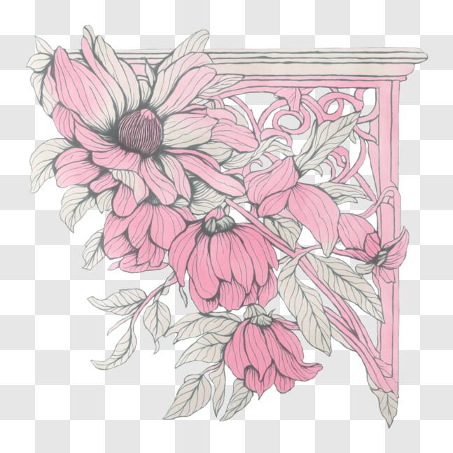 Download Pink Floral Design for Decorative Purposes PNGs Online ...