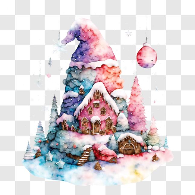 Download Snow-covered Cottage in the Forest - Winter Wonderland ...