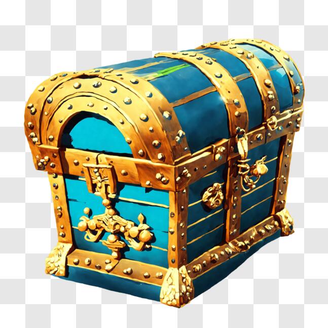 Download Blue Treasure Chest with Gold Accents PNGs Online - Creative ...