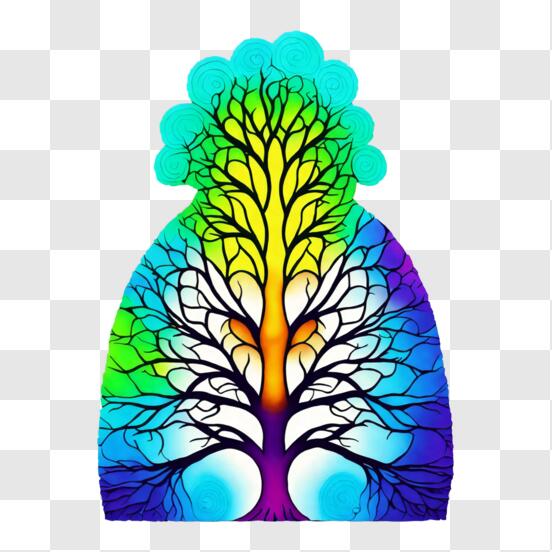 Download Colorful Tree of Life - Abstract Art PNGs Online - Creative ...