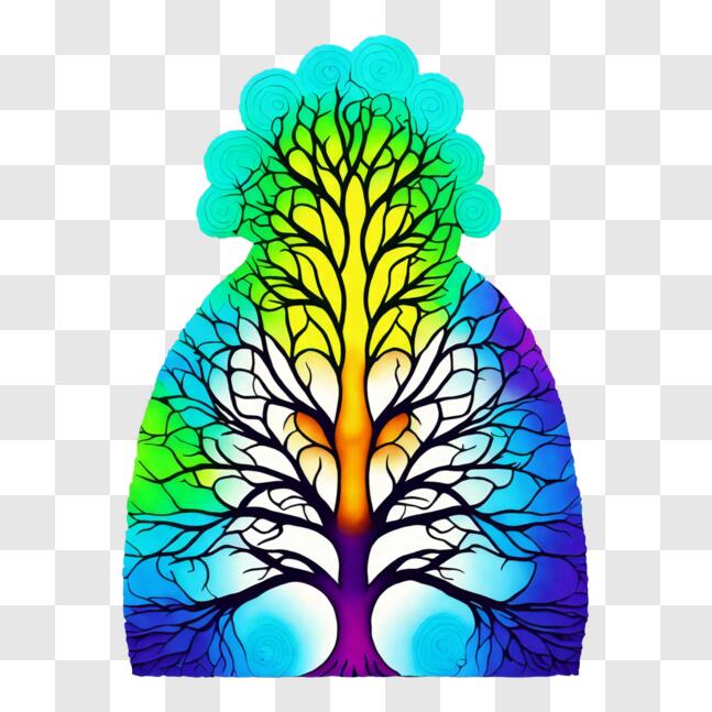 Download Colorful Tree Shaped Like Lungs - Representation of Human ...