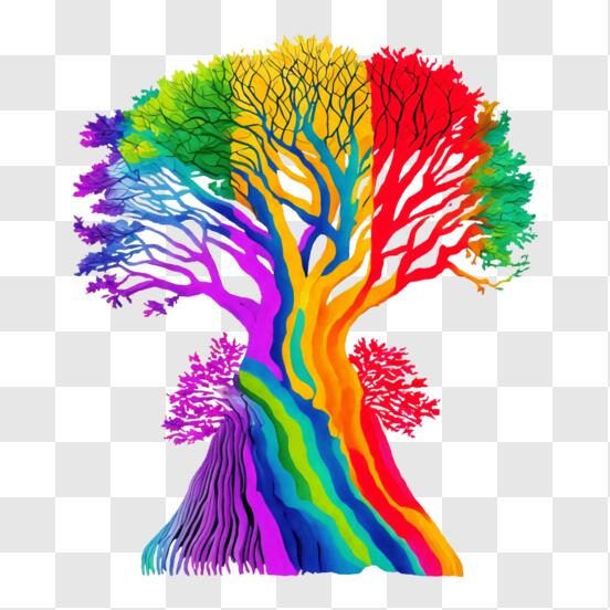 Download Colorful Tree of Life - Abstract Art PNGs Online - Creative ...