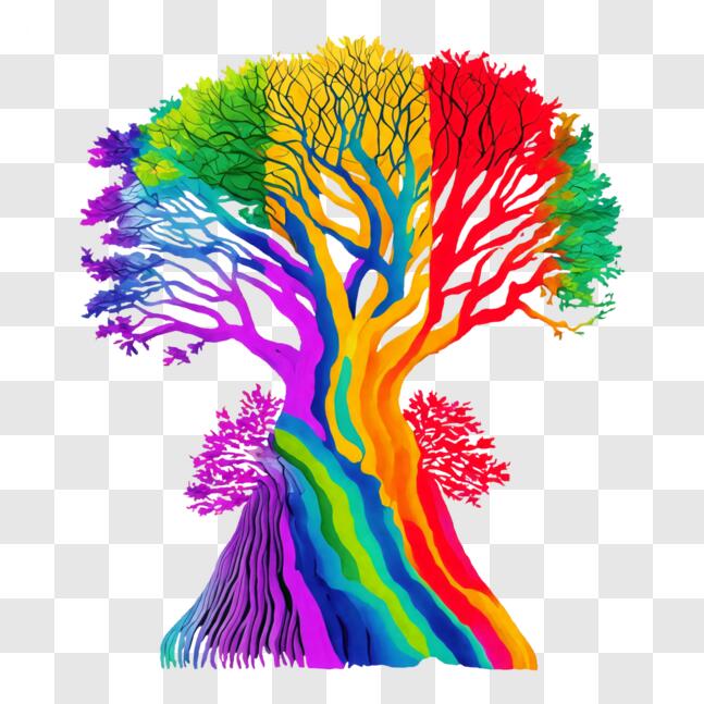 Download Colorful Tree representing diversity and inclusivity PNG ...