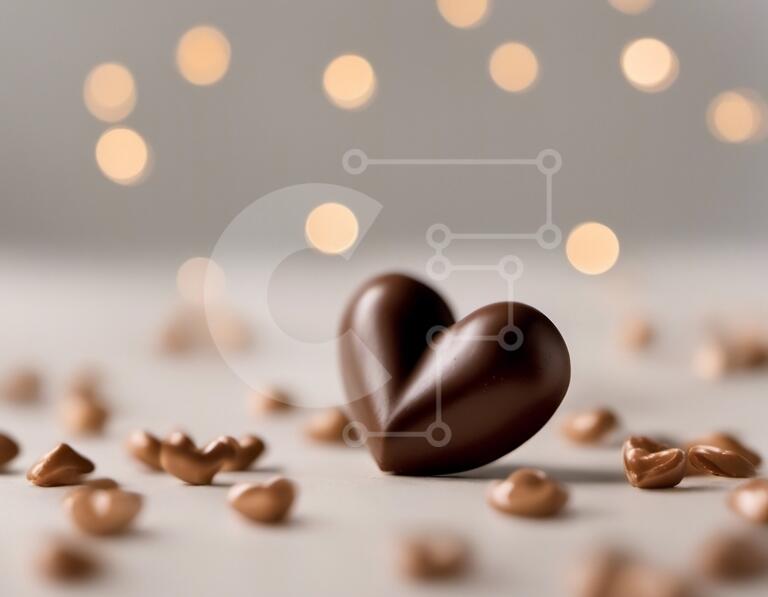 Heart-shaped Chocolate Bar on a Tabletop stock photo | Creative Fabrica