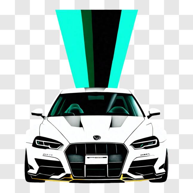 Download Abstract Car Illustration with Green and Blue Lights PNGs ...