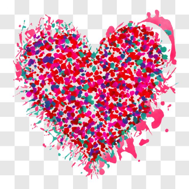 Colorful Paint Splatter Hearts