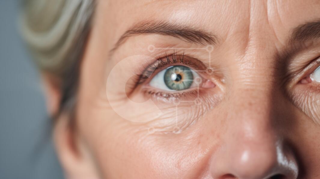 Close-up of Aged Eyes with Signs of Wear and Tear stock photo ...