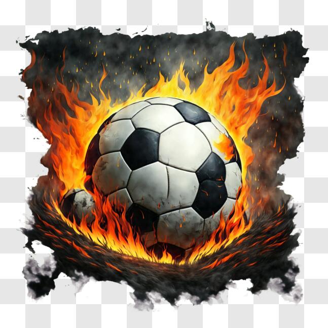 Download Burning Soccer Ball Illustration with Football-related ...