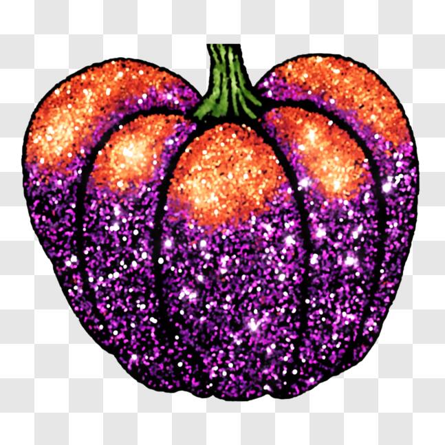 Download Glittered Pumpkin with Orange and Purple Glitter PNGs Online ...