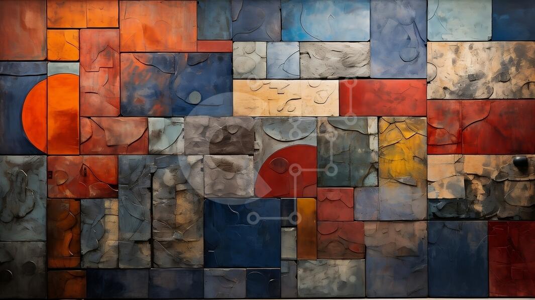 Vibrant Collage of Colored Tiles stock photo | Creative Fabrica