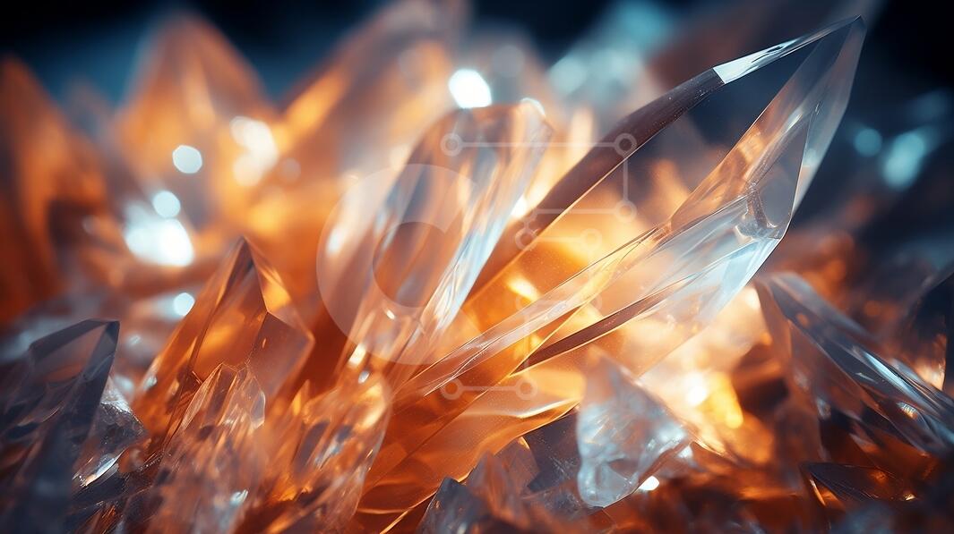Vibrant Neon Orange Crystal Formation stock photo | Creative Fabrica
