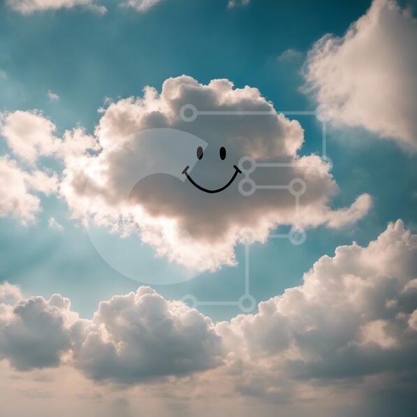 Smiling Cloud in the Sky stock photo | Creative Fabrica
