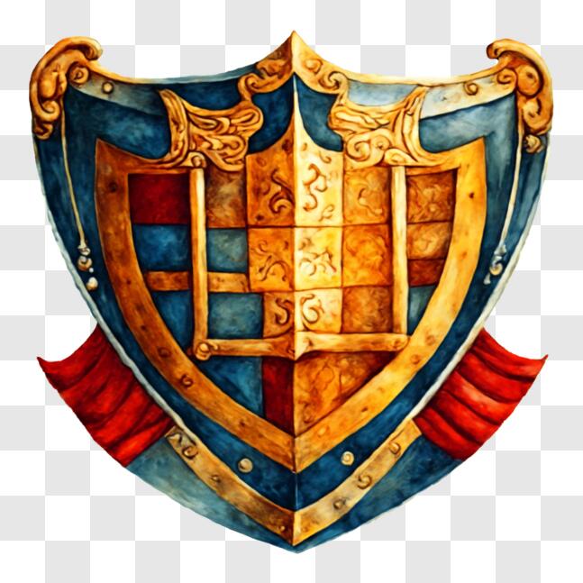 Download Shield with Gold, Blue, and Red Decorations PNGs Online ...