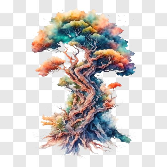 Download Colorful Abstract Tree Art PNGs Online - Creative Fabrica