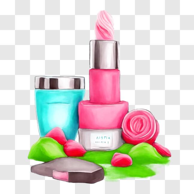 Download Collection of Makeup Products PNG Online - Creative Fabrica