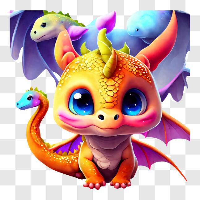 Download Cartoon Dragon and Friends PNGs Online - Creative Fabrica