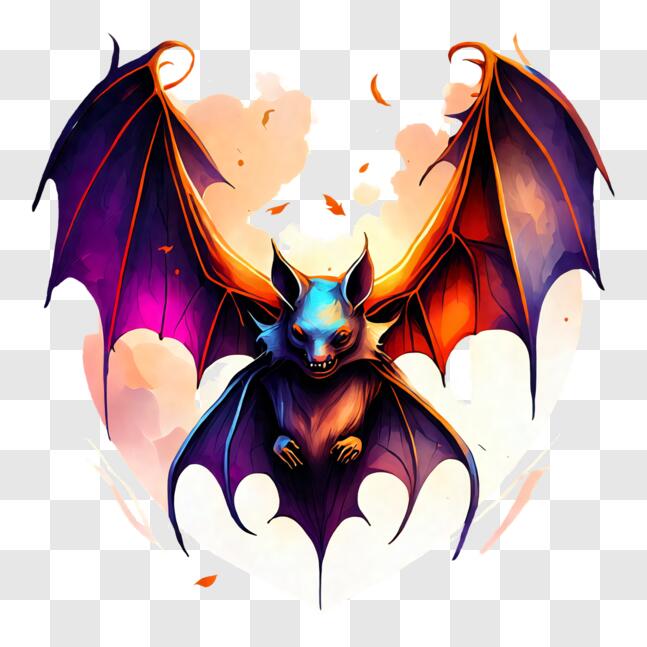 Download Colorful Bat in the Shape of an Upside-Down Heart PNGs Online ...