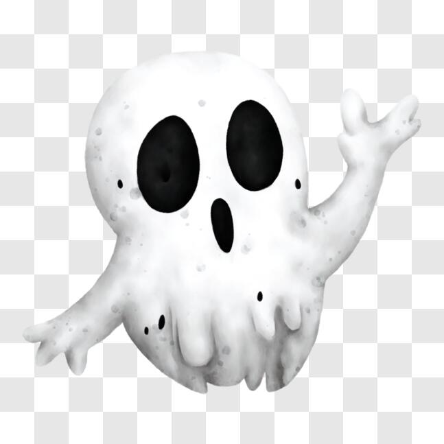 Download White Ghost with Waving Hand PNGs Online - Creative Fabrica