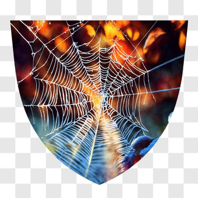 Download Spider Web on Orange Shield PNGs Online - Creative Fabrica