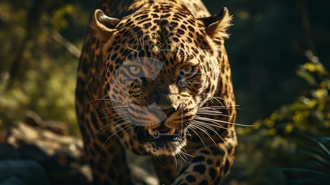 Close-Up View of a Leopard's Face stock photo | Creative Fabrica