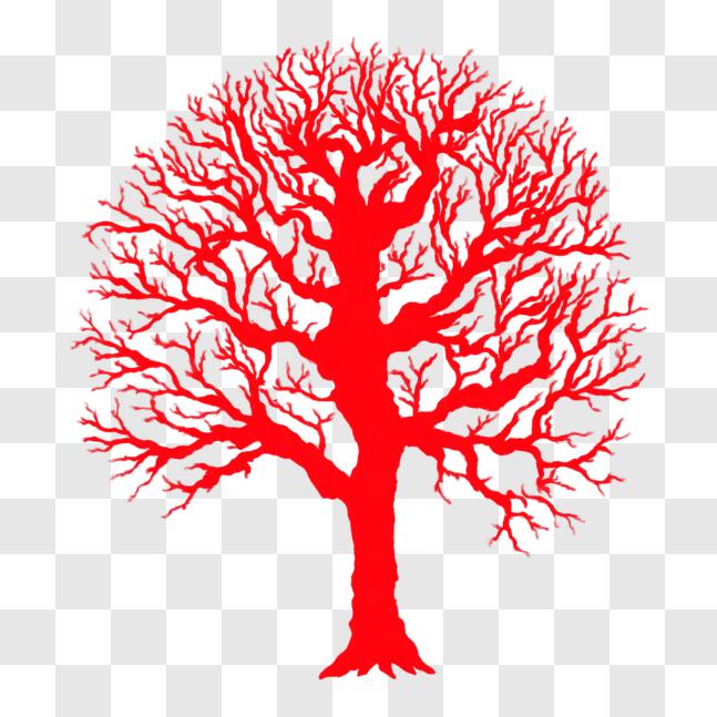 Download Barren Red Tree Silhouette on Black Background PNGs Online ...