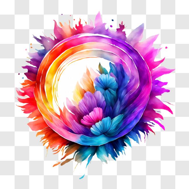 Download Colorful Flower Ring Ornament PNGs Online - Creative Fabrica