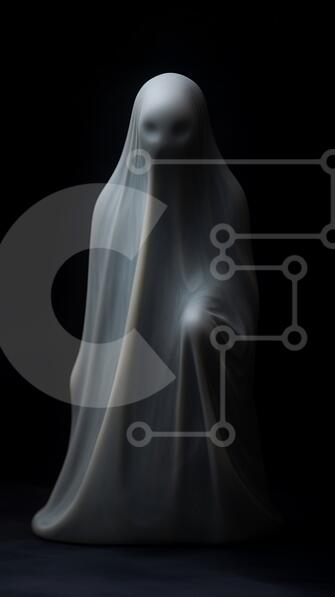 Eerie and Mysterious White Figure in the Dark stock photo | Creative ...