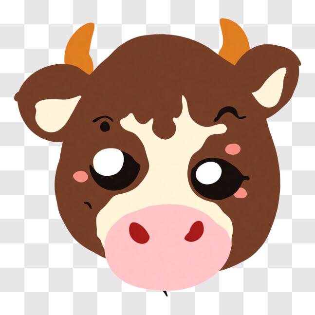 Cow Cartoon Face Mask