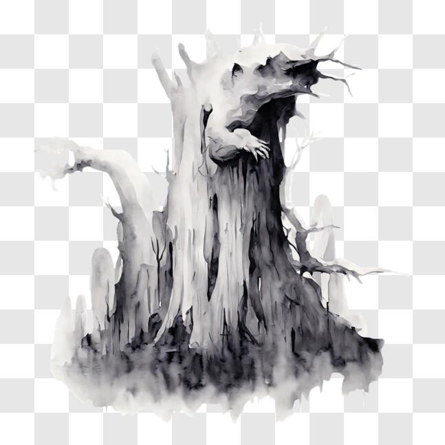 Download Decaying Tree and Zombie-Like Figures Artwork PNGs Online ...