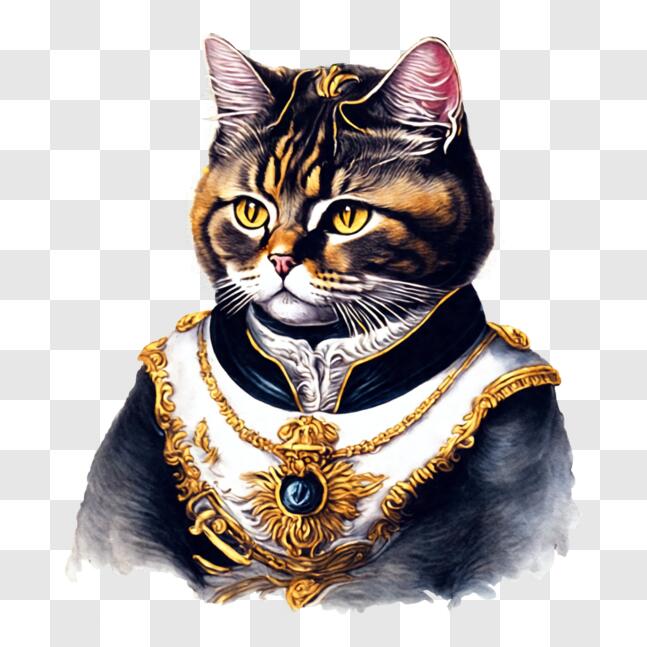Katze in schicker Kleidung mit Krone - Stockfoto PNG online ...