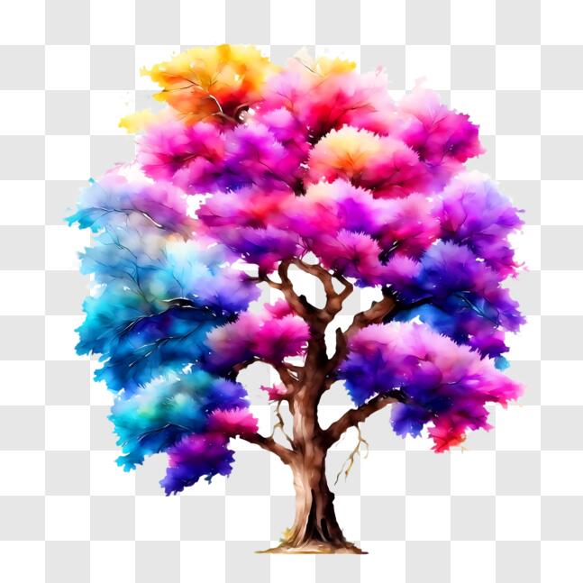 Download Colorful Tree with Brightly Colored Leaves PNGs Online ...