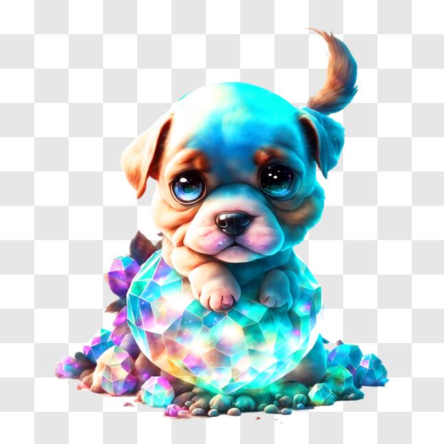 Download Adorable Puppy Playing with Crystal Ball PNGs Online ...