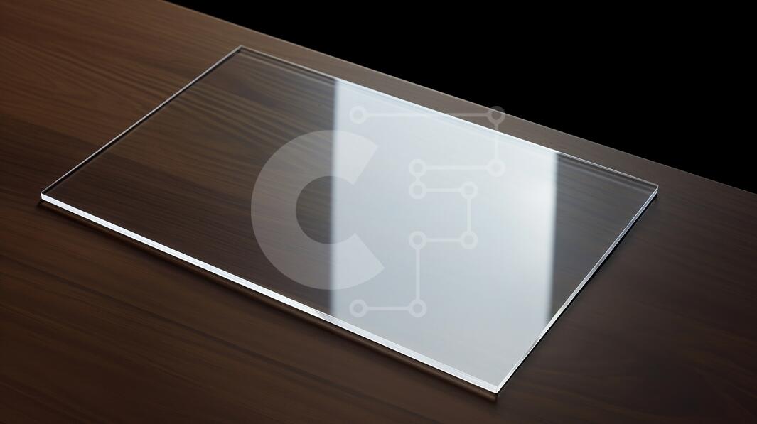 Clear Glass Plate on Wooden Table stock photo | Creative Fabrica