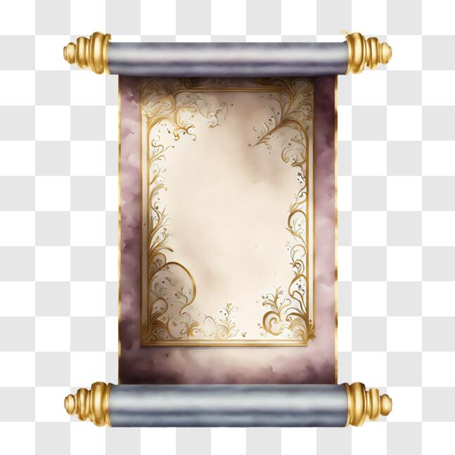 Download Ornate Scroll with Gold Accents PNGs Online - Creative Fabrica
