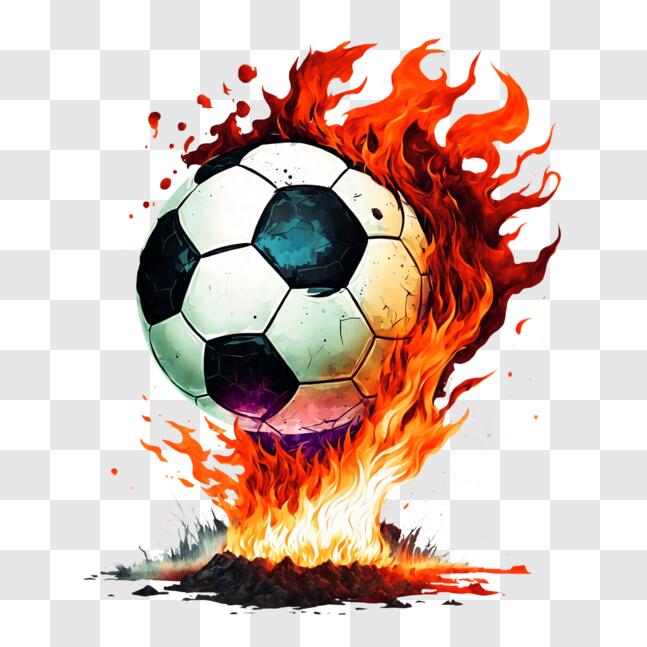 Download Flaming Soccer Ball - Sports and Recreation Image PNGs Online ...