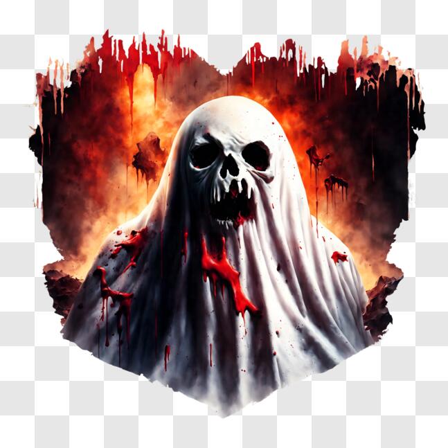 Download Scary Halloween Ghost with Blood on Face PNGs Online ...