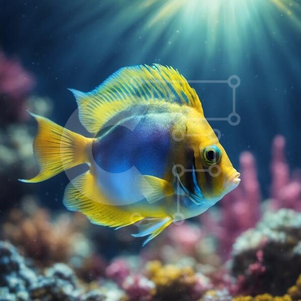 Poisson coloré dans un récif de corail vibrant photo stock | Creative ...