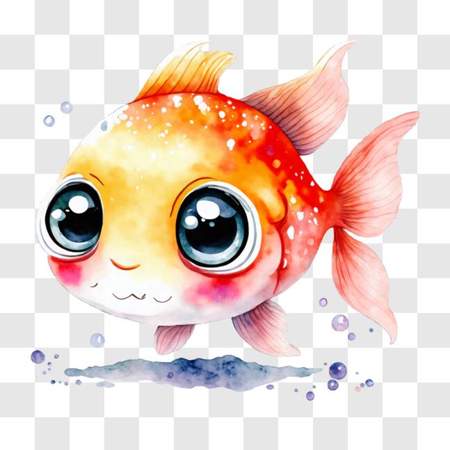Download Cute Orange Fish Illustration for Kids PNGs Online - Creative ...