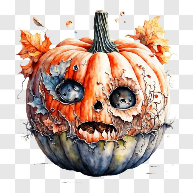 Download Colorful Painted Pumpkin for Fall Season PNGs Online ...