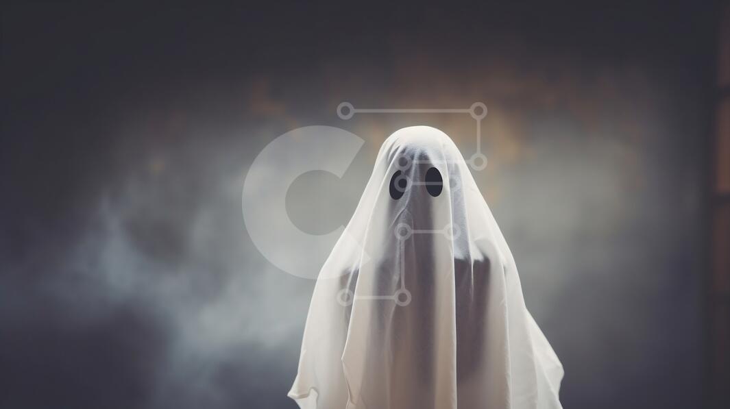 Ghost in a Spooky Scene stock photo | Creative Fabrica