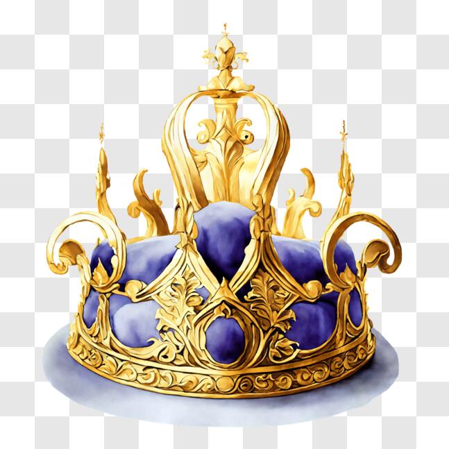 Download Blue and Gold Crown with "Kingdom of Heaven" PNGs Online ...