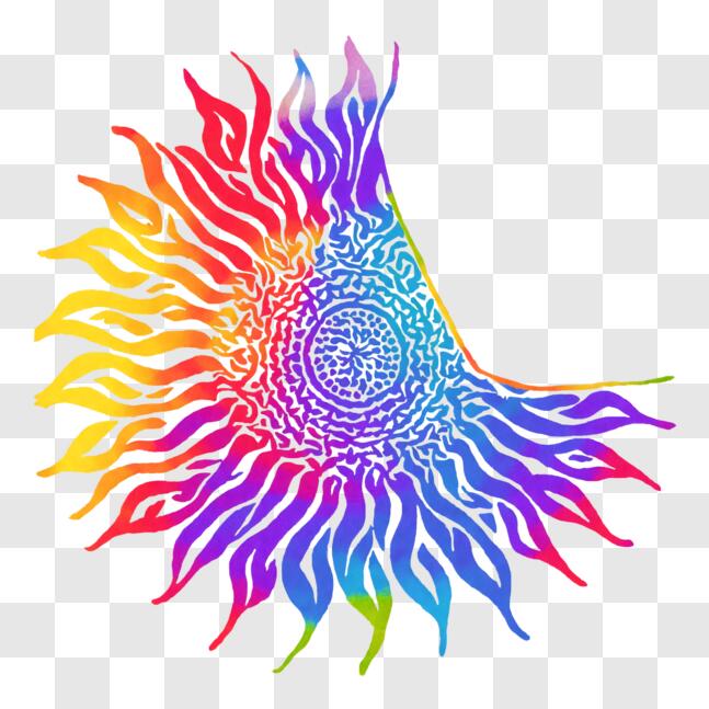 Download Colorful Abstract Design of Upside-down Sun PNGs Online ...