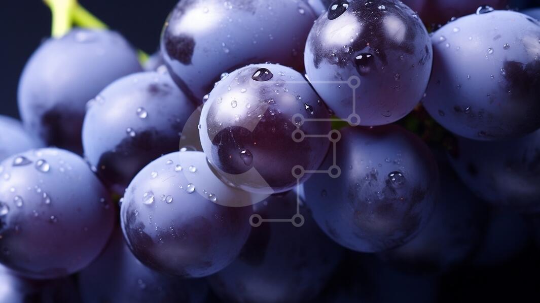 Plump and Juicy Purple Grapes Hanging from a Vine stock photo | Creative Fabrica
