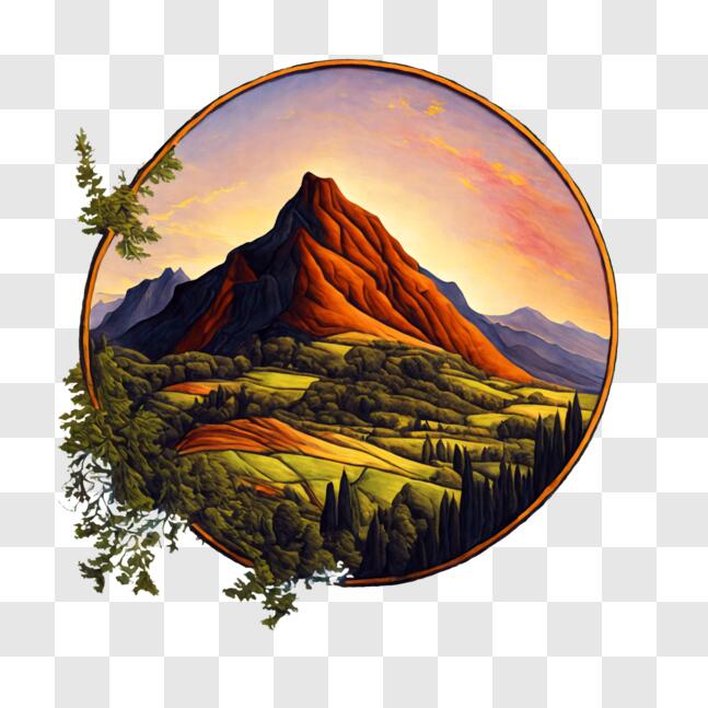 Baixe Pintura Idílica de Paisagem em Madeira com Montanhas e Árvores ...
