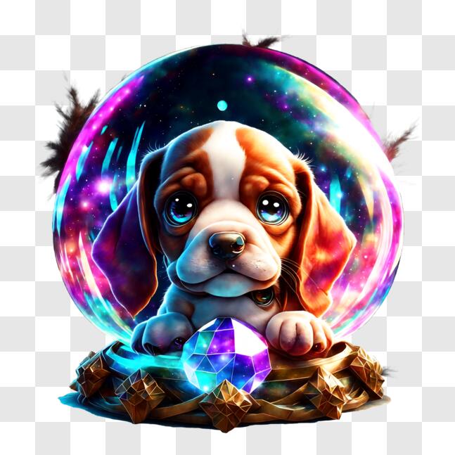 Download Small Beagle Dog Inside Ornamented Glass Ball PNGs Online ...