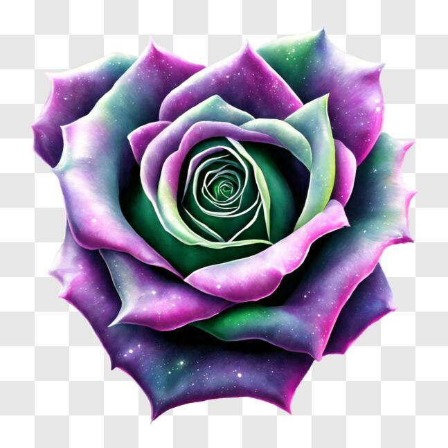 Download Purple and Green Upside-Down Heart Cosmic Rose PNGs Online ...