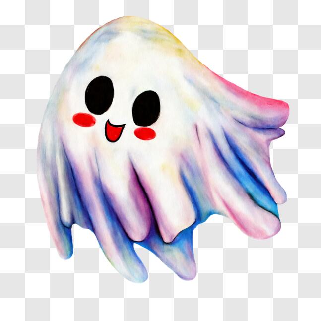 Download Colorful Ghost on Black Background PNGs Online - Creative Fabrica